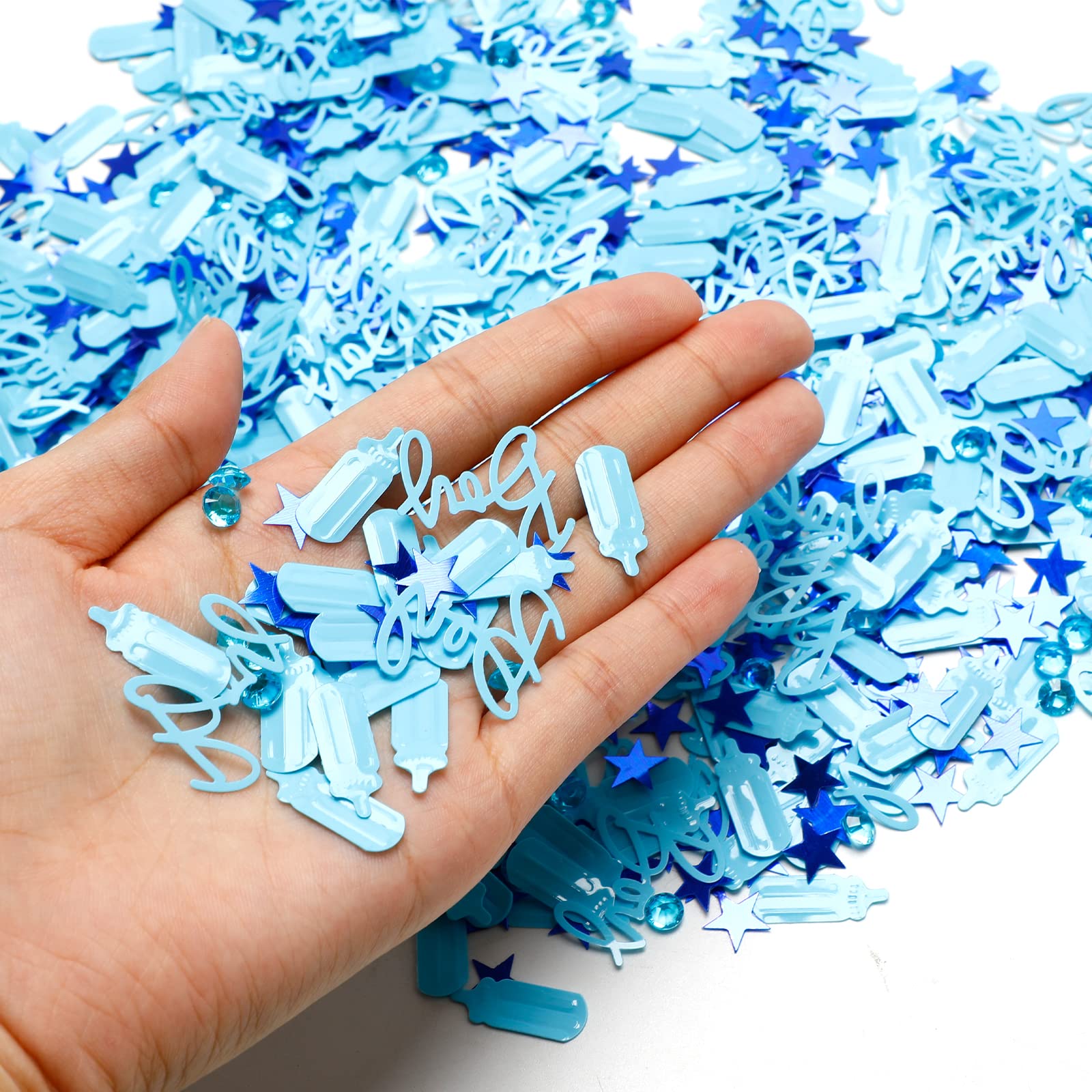 Baby Shower Confetti Baby Boy Shower Decorations Blue Baby Shower Table Confetti Decorations Party Confetti for Baby Shower Decor(1.6 oz/45 g)