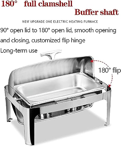 Chafing Dishes Chafing Dish Buffet Set, Food Warmers Server Warming Tray Round Rectangular Chafers, Stainless Steel Square Chafer, Round Food Warmer Chafing For Catering Warmer Chafer Set, Energy Effi