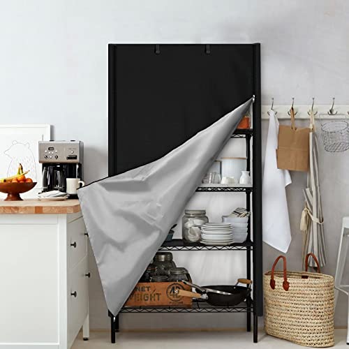 Sealcover Wire Shelving Cover Wire Rack Cover, High Density Shelf Cover 36"*14"*71", Black Storage Rack Cover Used to Cover Sundries.