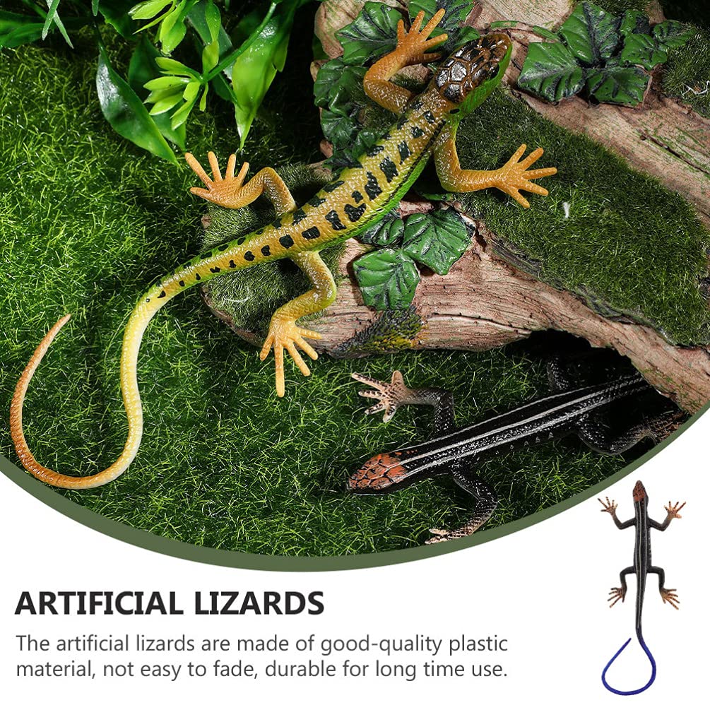 Artificial Lizard Animal Plaything Plastic Lizard Prop Spoof Lizard Model Early Education Toys Kids Educational Playthings Party Trick Tool Children Toys Lizard Figurine Tricky Toys
