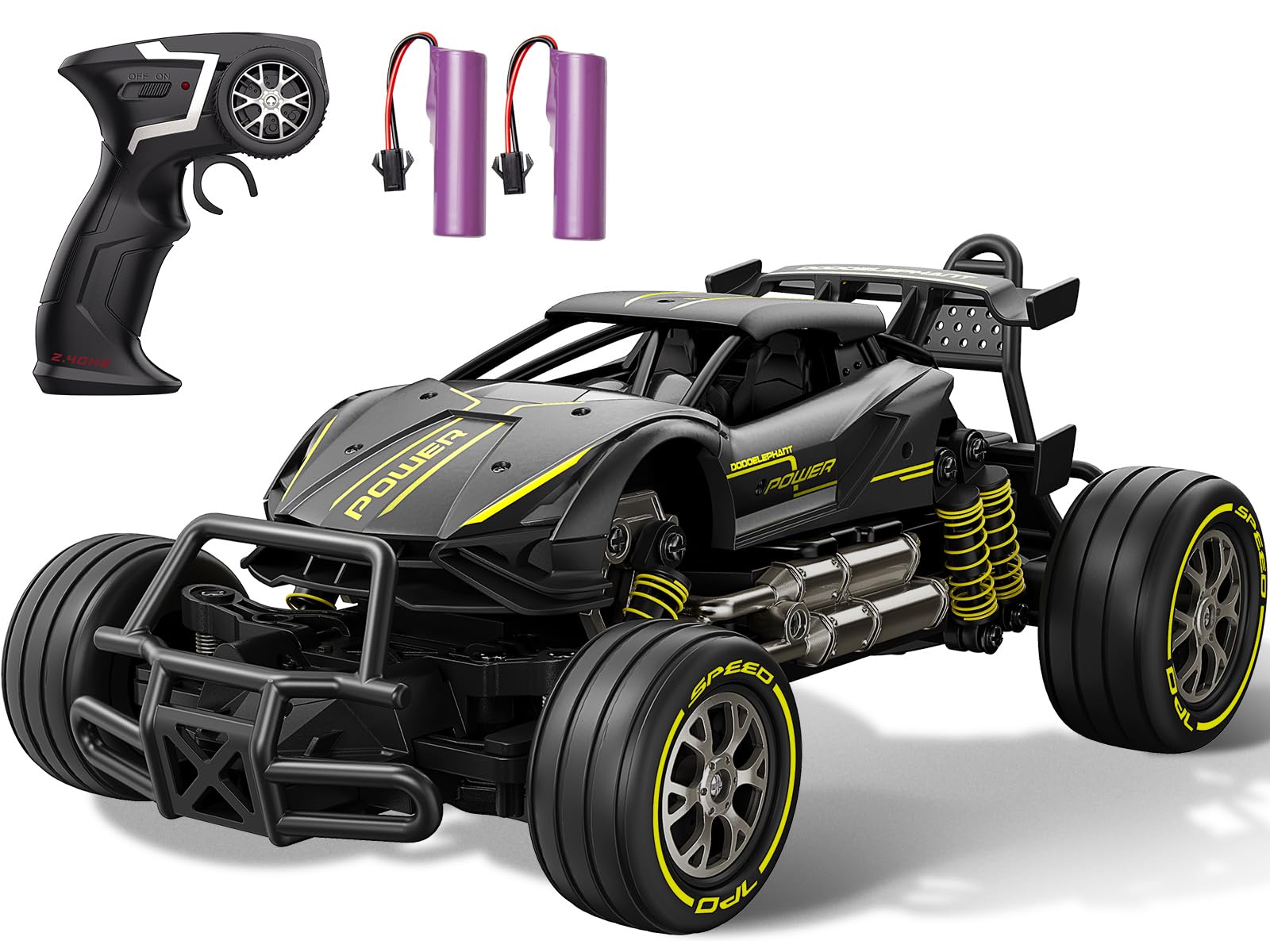 DODOELEPHANT Remote Control Car RC Cars Metal Drift 1/20 Scale Fast 10MPH 2.4Ghz 2WD All Terrain 2X Batteries 50 Min Play Sport Racing Hobby Toy Vehicle Xmas Birthday Gifts for Boys Girls Adults