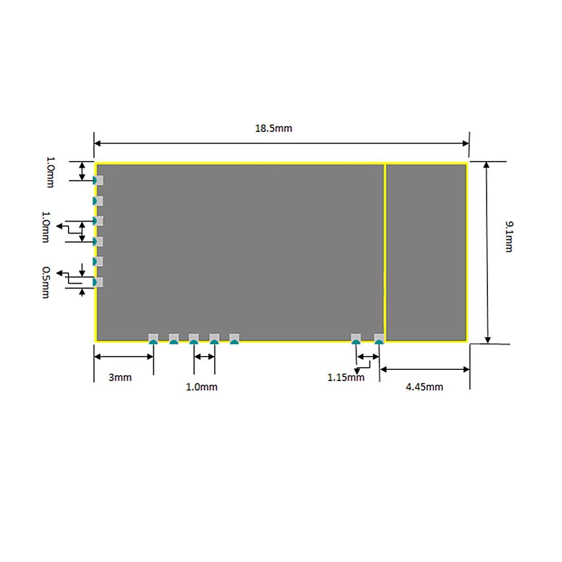 Nordic BLE 4.0 nRF51822 Controller Chip Bluetooth Module Small Size 18.5 x 9.1x 2.0mm 5 Pack