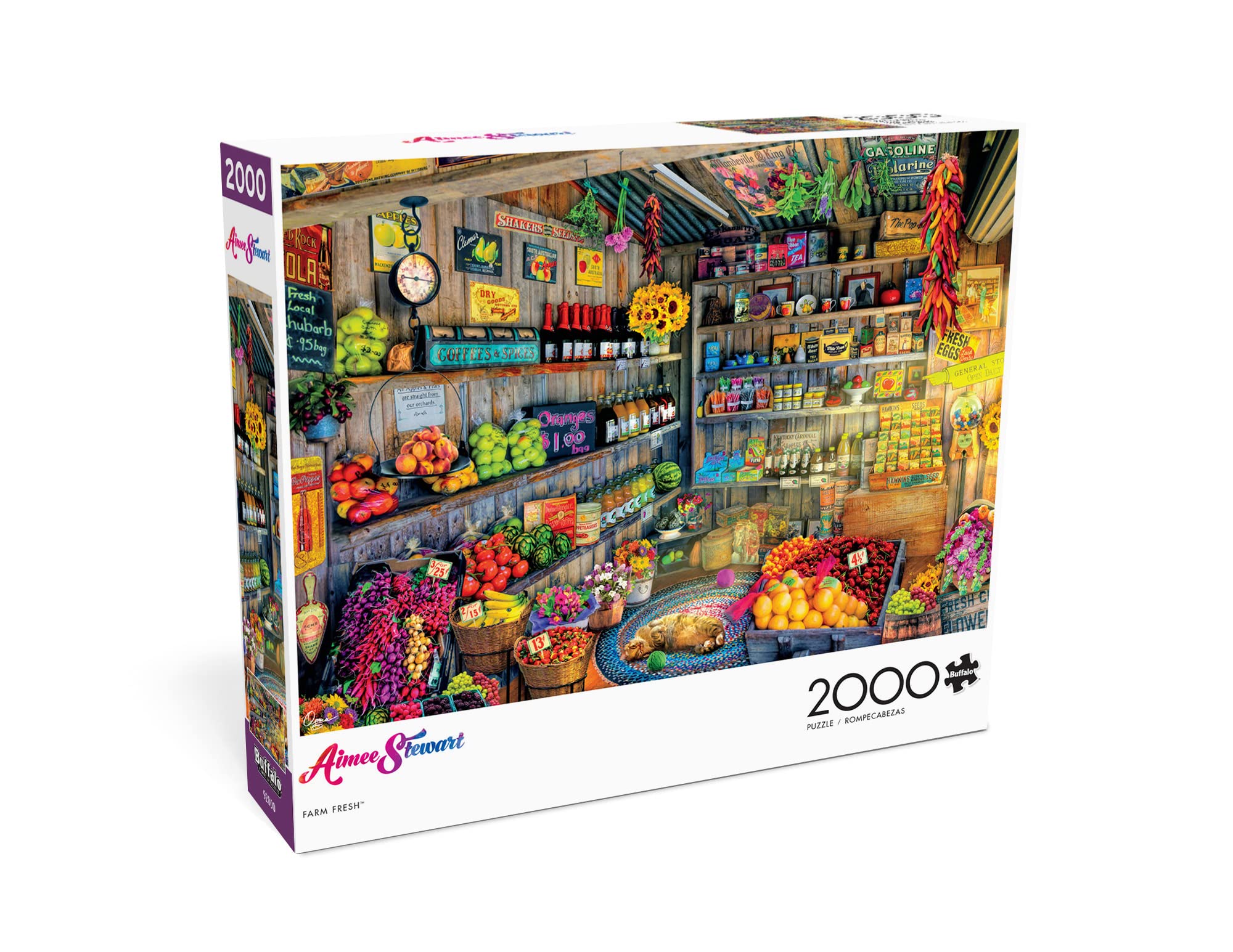 Buffalo Games - Aimee Stewart - Farm Fresh - 2000 Piece Jigsaw Puzzle for Adults Challenging Puzzle Perfect for Game Nights - Finished Puzzle Size is 38.50 x 26.50
