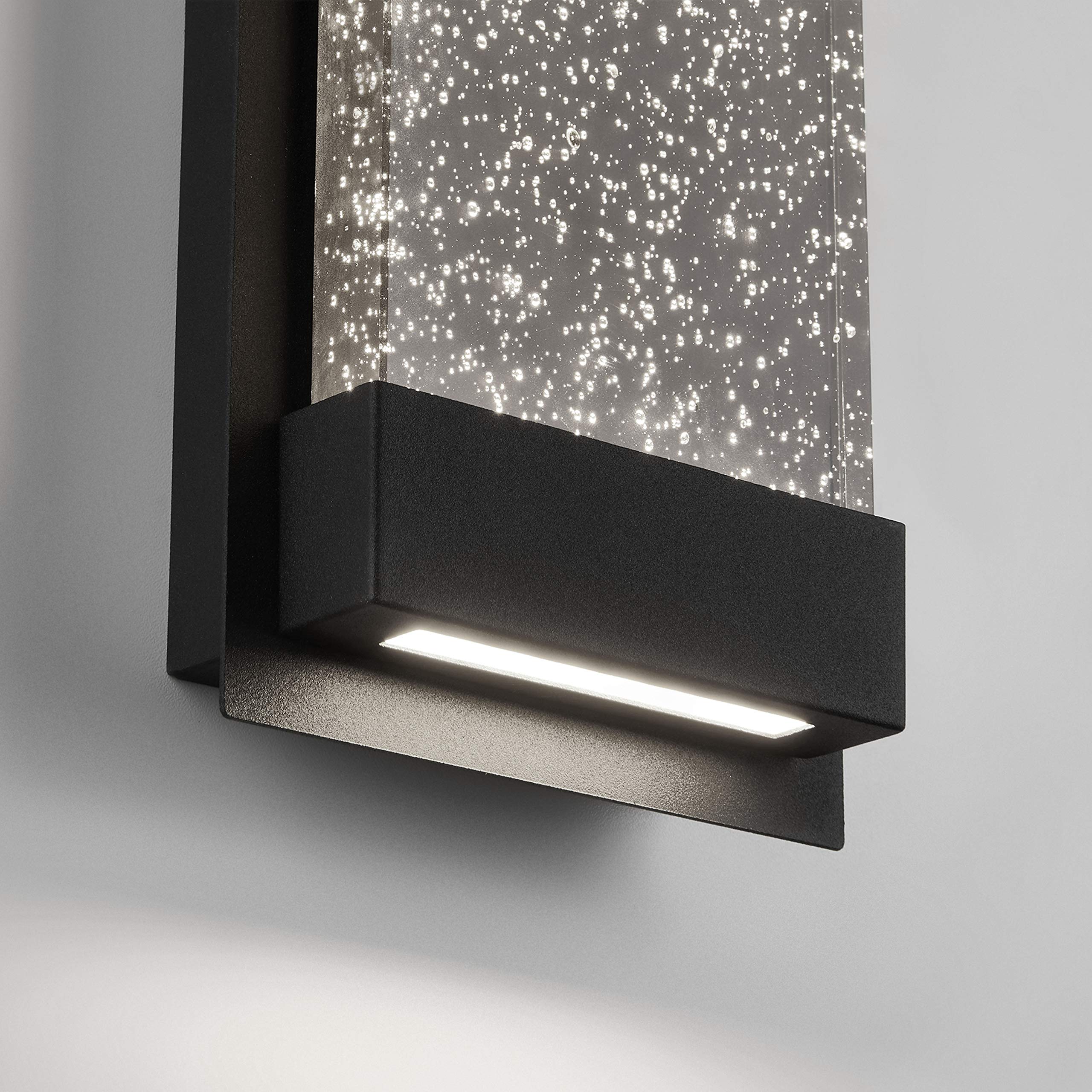 Artika GB390L HDBL Essence Bubble Glow Box LED Porch Sconce Cylinder, 6" Modern Wall Mount Weather Resistant Outdoor Light, Black