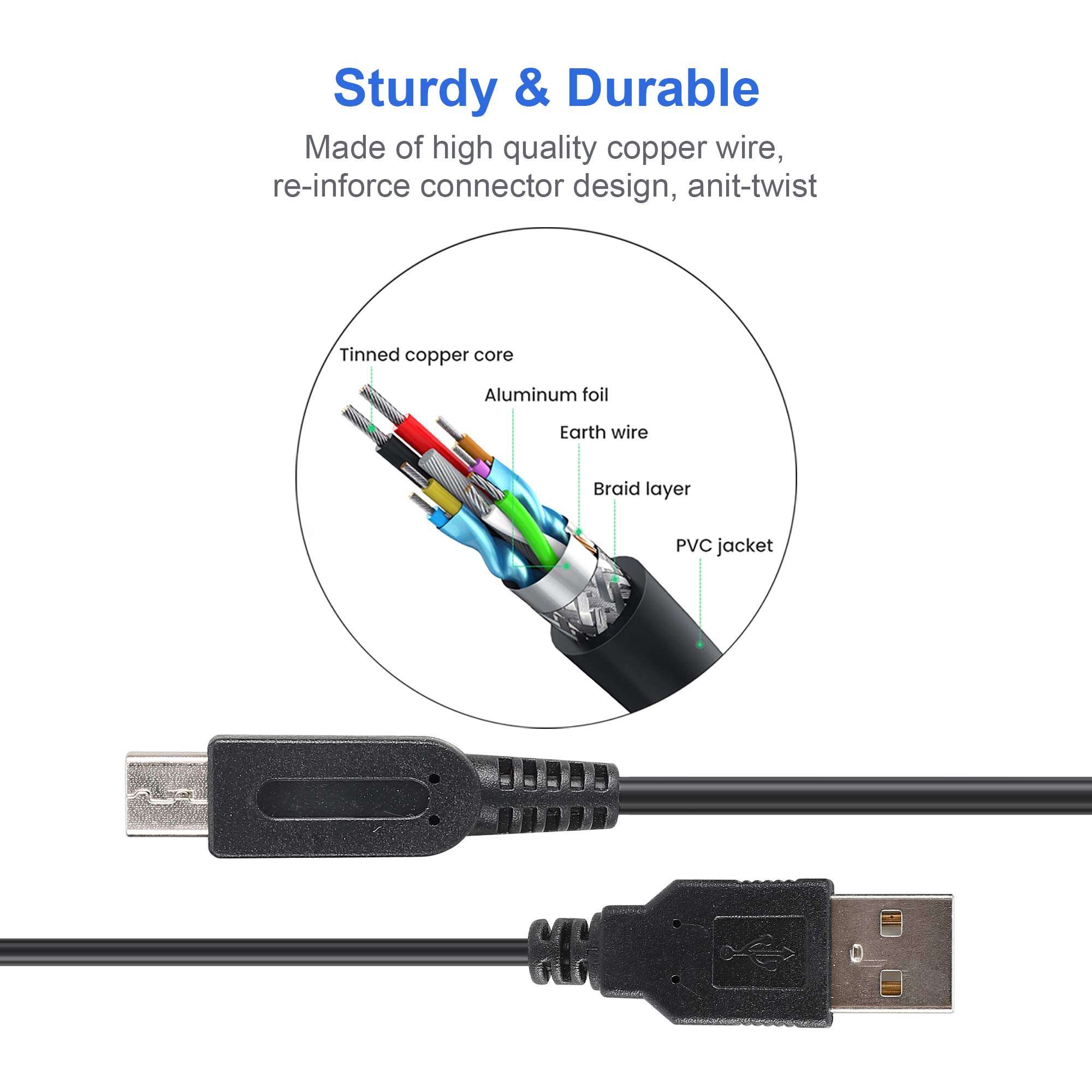 CSTESVN DS Lite USB Charger Cable Kit, 2 Pcs 3.9ft Charging Cord and 4 Stylus Pen Compatible with Nintendo DS Lite (ONLY for NDSL, NOT for 3DS, 2DS, DSi, DS)