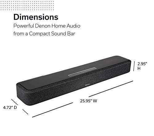 Denon Home Sound Bar 550 - Compact 3D Surround Sound, Dolby Atmos & DTS:X, Built-in HEOS, Amazon Alexa, Seamless Integration with Denon Home 150, 250, 350 Wireless Speakers for Multi-Room Audio, Black