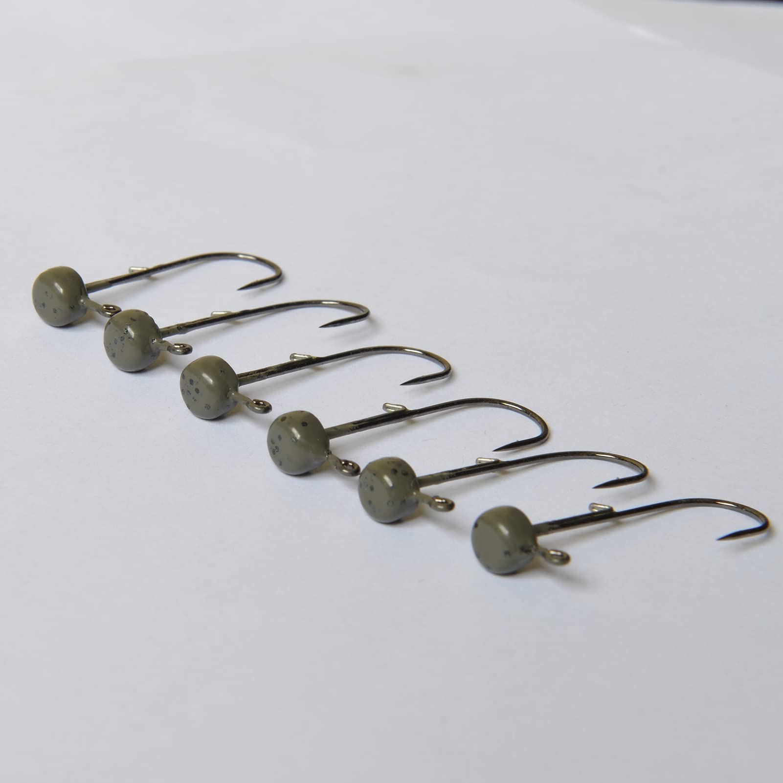 Alichino 1/15oz 1# Hook,6 pcs greenpumpkin Tungsten Mushroom jig Head,Tungsten jig Head for bass
