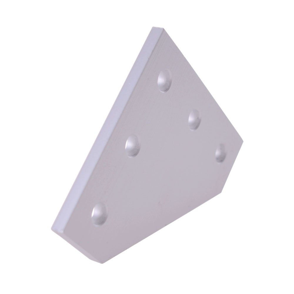 Mergorun,3D Printer 90 Degree 60 x 60 x 4MM L Type with 5 Hole Joining Plates for CNC 2020 V-Slot Aluminum Profiles Pack of 10