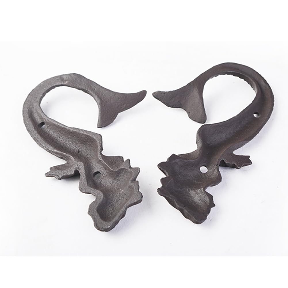 UVKDEENK 2pcs Mermaid Hooks, Wall Mounted Clothes Hooks, Heavy Duty Animal Iron Hooks, Personalized Hooks for Bathroom, Locker, Living Room, Garden, Outdoor, Park, Hallway, Office, Towel, Coat