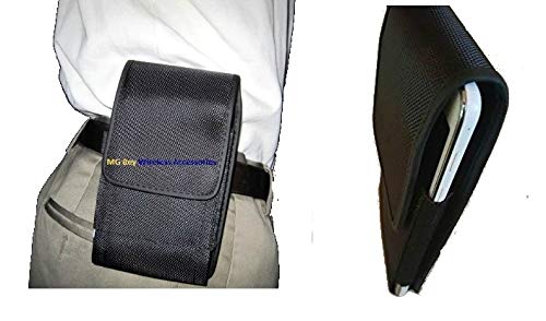 Mgbca Nylon, Tablet Sleeve Pouch, Extended Vertical Black Holster Pouch Case W/Fixed Belt Clip fits Amazon Kindle Fire 6.0 Inch 4th Gen Tablet