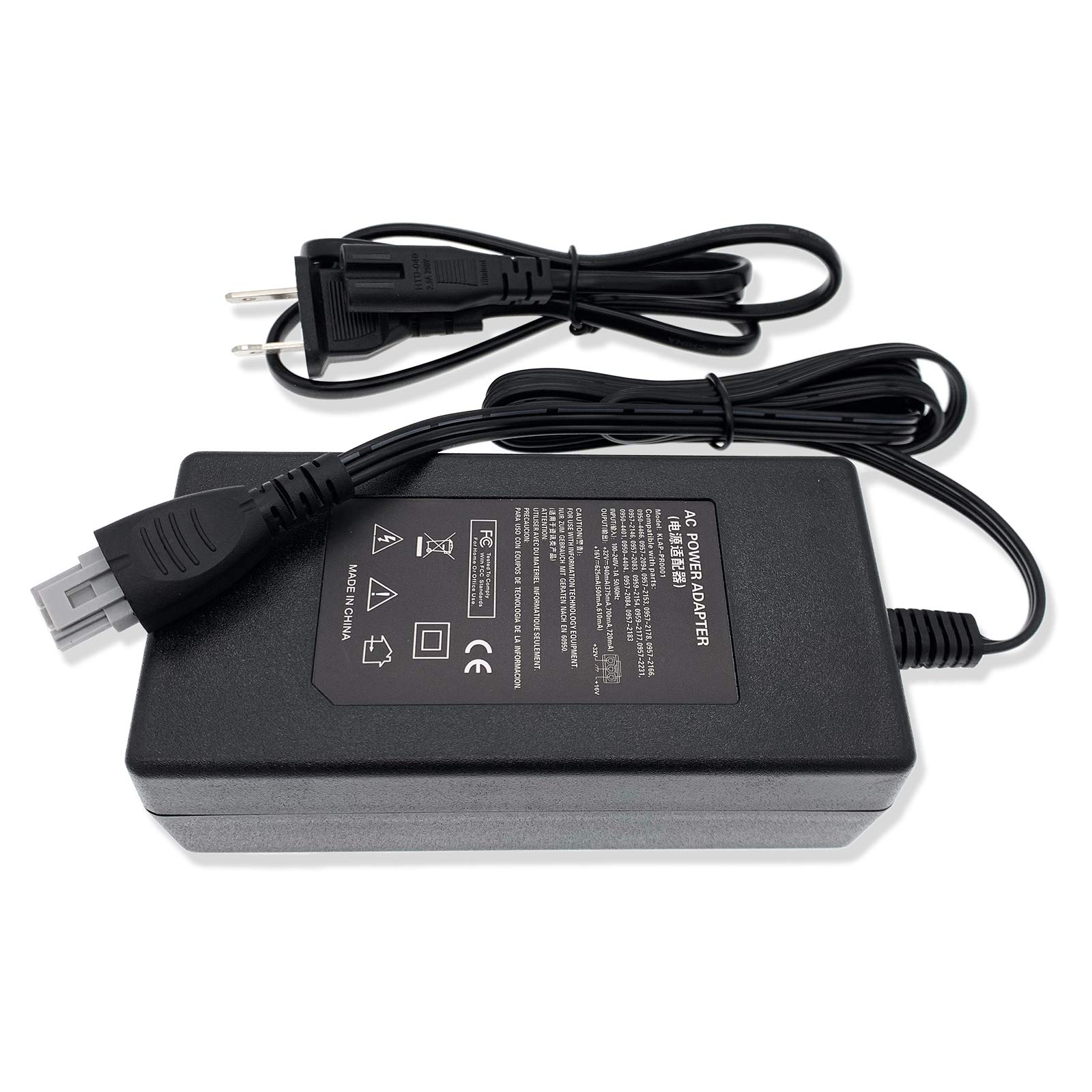 CBK Adapter Power Supply Cord for HP DeskJet OfficeJet Printer PSC 1315 5610 5510 6310 J6450 J6480 Photosmart C3140 C4180 PSC 1350 1510 1610 2510 5550w 0957-2146 0957-2094
