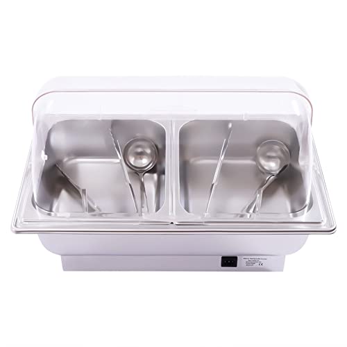Electric Chafing Dishes - Stainless Steel Buffet Servers 9QT Food Warmer Commercial Chafing Dishes Temp Display Stainless Clear Lid&Handle for Catering (Plastic Lid)