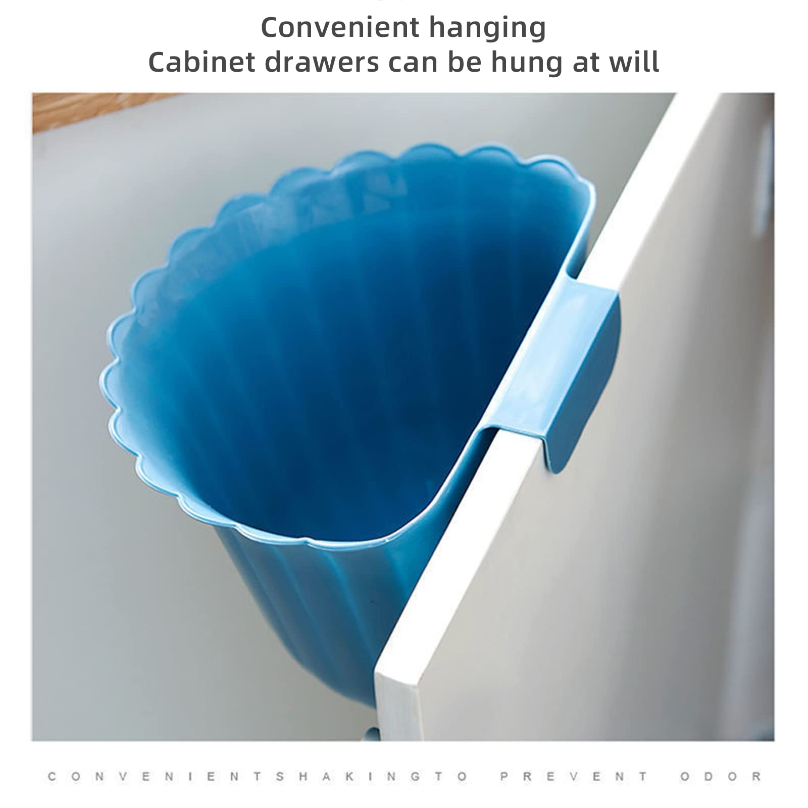 Mokylor 4 Pack Hanging Trash Can, Hanging Kitchen Waste Bins Over-Cabinet Trash Can, Collapsible Hanging Small Plastic Garbage Bowl Collecting Food Scraps for Bedroom Bathroom Office Camping