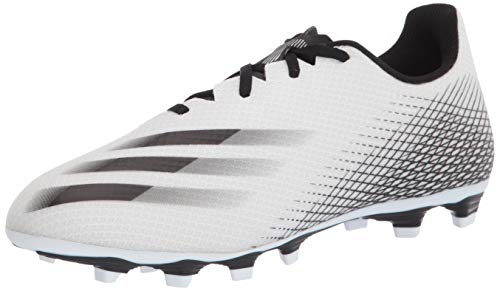 adidas Men's X GHOSTED.4 Soccer Shoe, White/Black/Silver, 9
