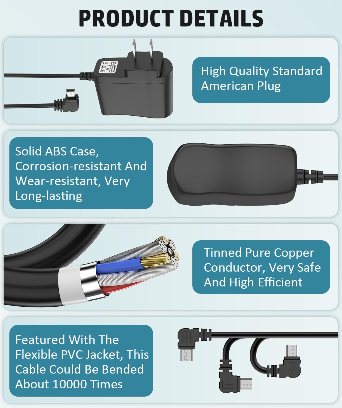 Eagleggo Power Supply Adapter for Zoom Recorders H1, H2n, H5, H6, Q2HD, Q4, R8 AC Adapter Wall Charger