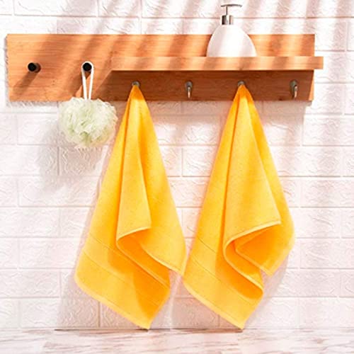 Lchkrep 2 Pack Cotton Hand Towels, Cotton Salon Thick Towels - Gym Towel 14" x 30", Face Cloth, Soft and Absorbent Washcloths Set for Home Bathroom Hotel (Yllowe-2PACK)…