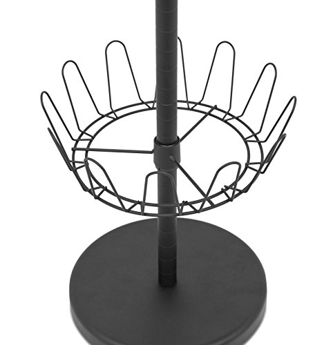 Internet's Best 3 Tier Metal Shoe Tree - Black Finish - 18-Pair Shoe Organization Rack - Storage Organizer - Free Standing Tower Weighted Base - Strong Sturdy
