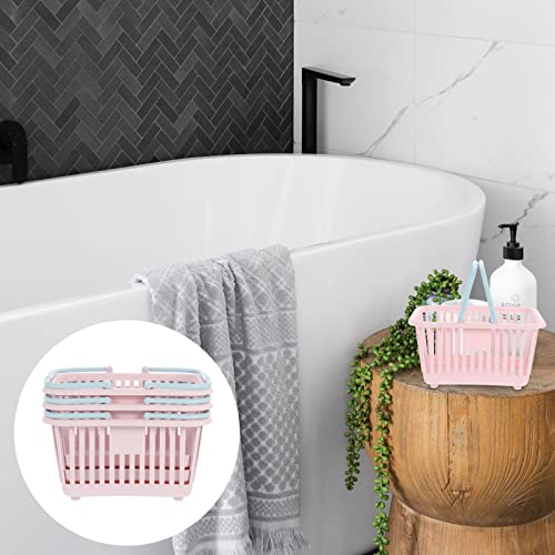 Gadpiparty 3pcs Basket Sundries Play Tote: Plastic Office Container Mini Toiletry Dividers Useful Shopping Handle Portable Drawer Favors Kids Makeup Caddy Serving Bins Desk Classroom