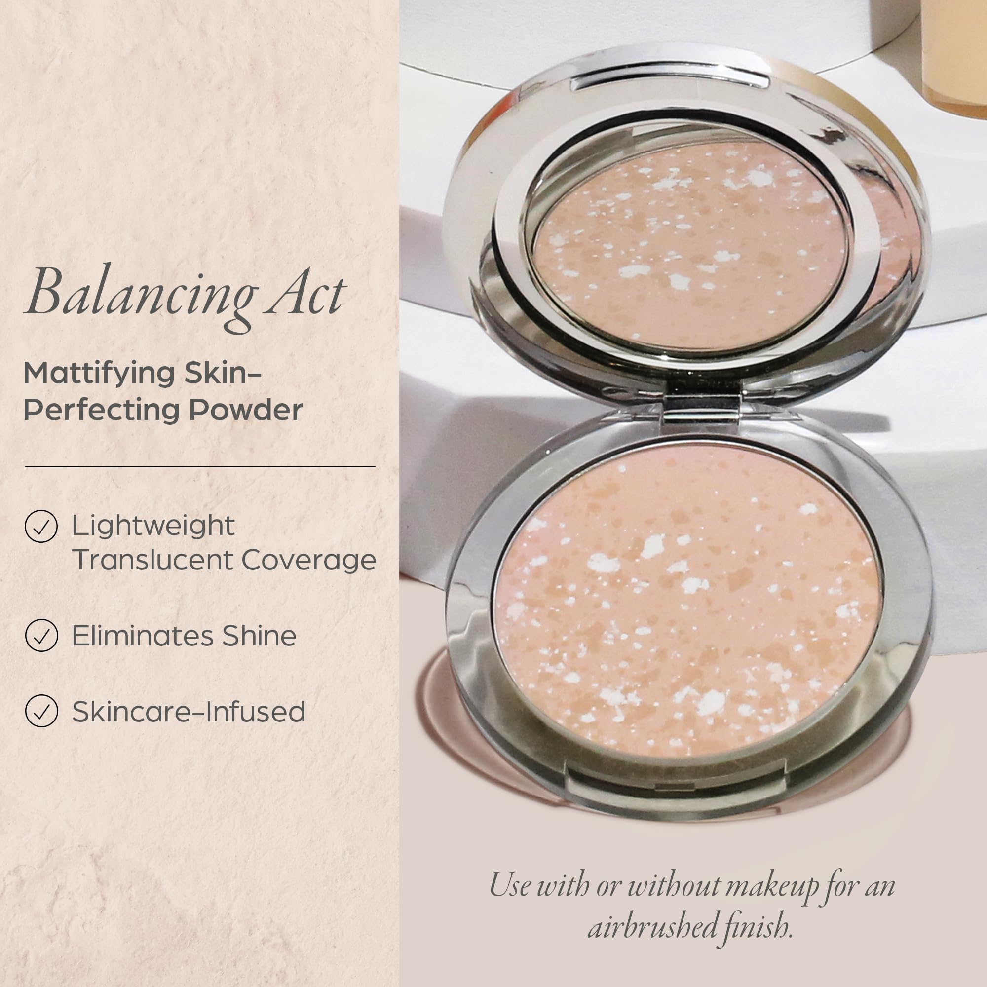 PÜR Beauty Pressed Setting Powder Balancing Act - Skin-Perfecting Pressed Compact Powder for Smooth & Fresh Natural-Matte Finish - Translucent Setting Powder Makeup for All Skin Tone, Cruelty Free