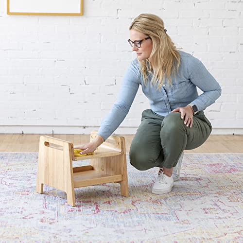 ECR4Kids Sit or Step Stool, Kids Furniture, Natural