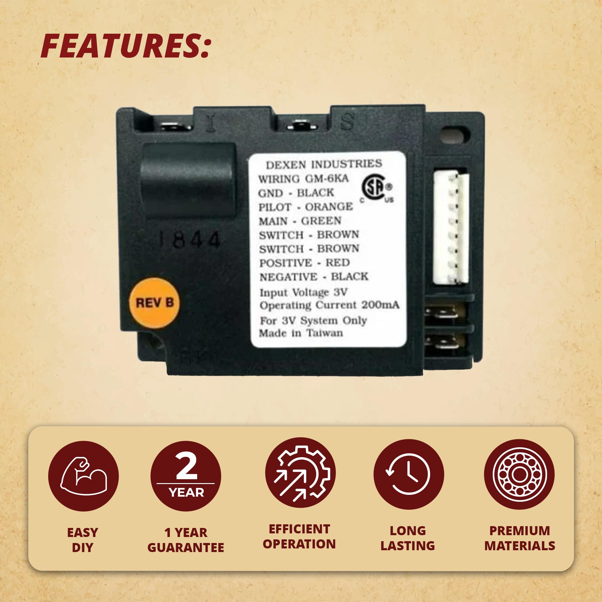 Authentic Dexen 593-592 Electronic IPI Pilot Ignition Control Module for Heat-N-Glo Heatilator Quadrafire Napoleon Desa HHT IHP Ironstrike Majestic Monessen Lennox H4674 W190-0022 GM-6KA