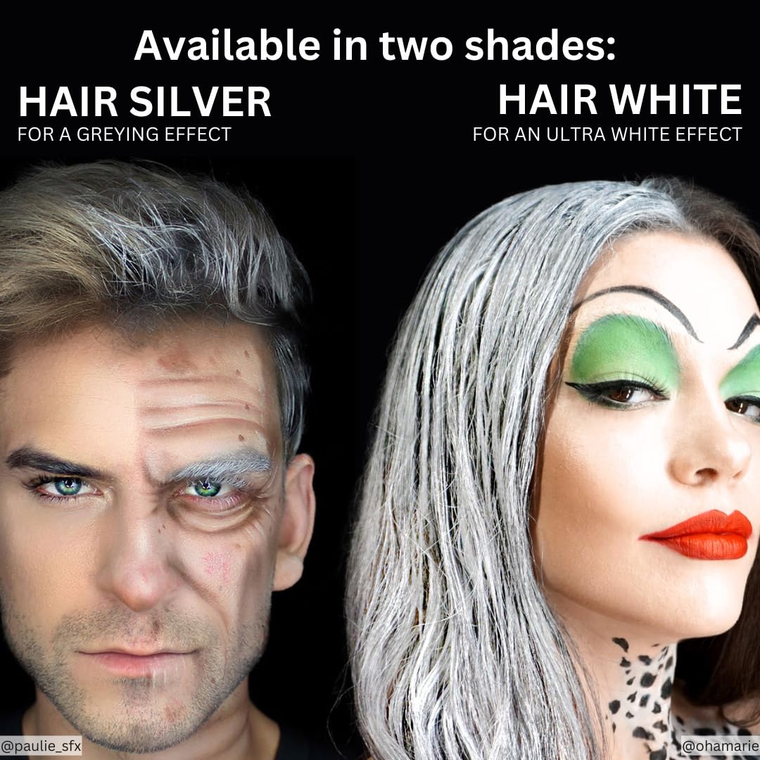 Mehron Makeup Hair White | Washable White Hair Dye | Temporary Color for Theatre, Cosplay, & Halloween 4.5 oz (133 ml) (White)