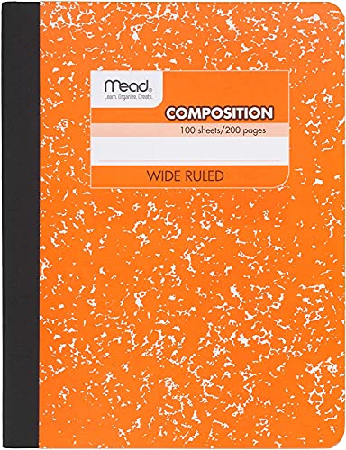 Mead Composition Book, 6 Pack of Wide Ruled Composition Notebooks, Wide Rule paper, 100 sheets (200 Pages), Pastel Color Notebook