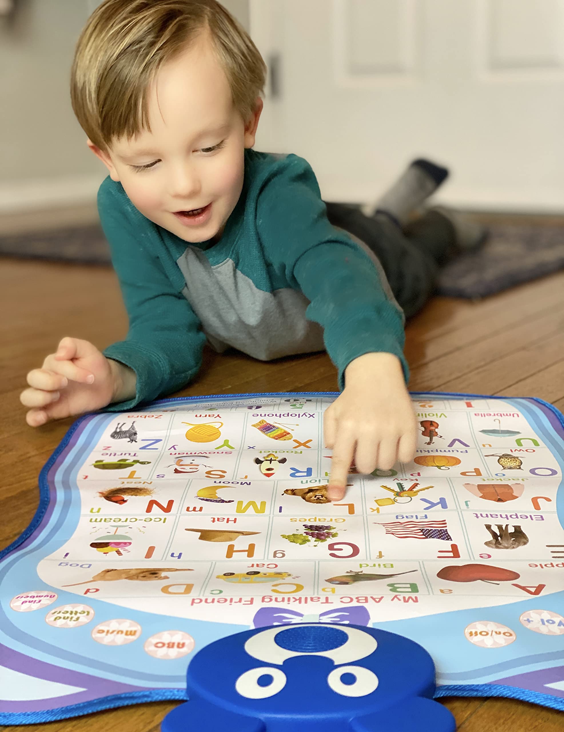 My ABC Talking Friend Interactive Alphabet Toy Talking Poster Wall Chart, Educational Toy for Learning Toddlers, Age 2+ Year Old, Kindergarten, Preschool Boys and Girls [BLUE COLOR ONLY]