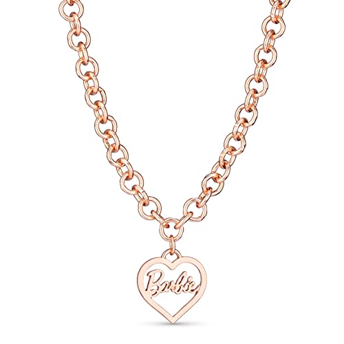 Barbie Round Link Heart Necklace - Rose Gold