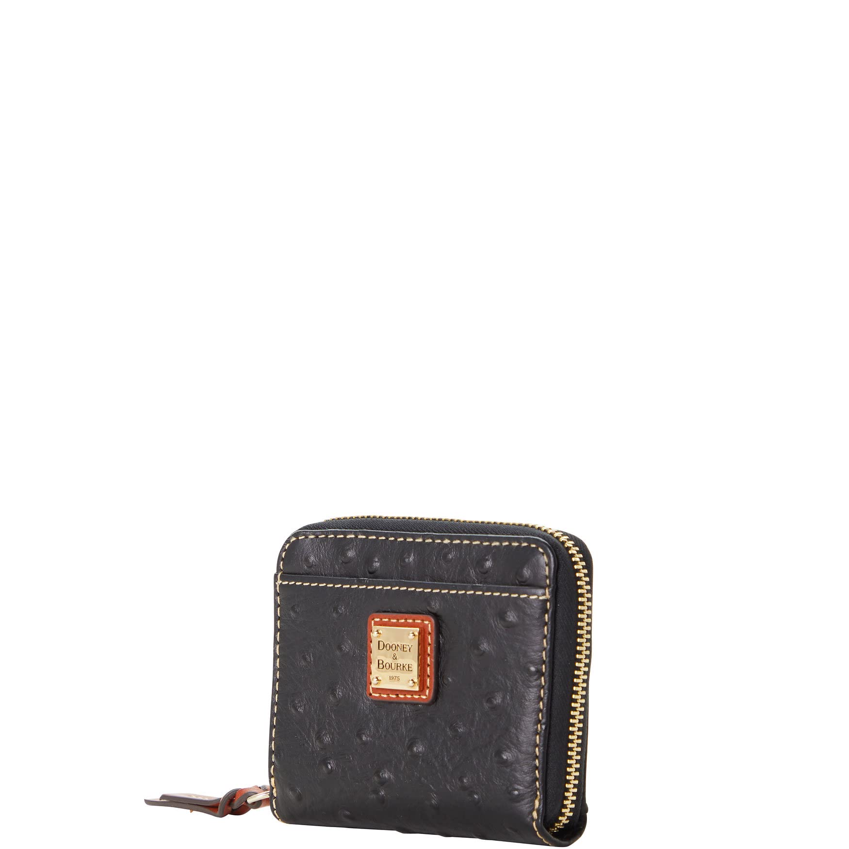 Dooney & Bourke Wallet, Ostrich Small Zip Around Wallet - Black