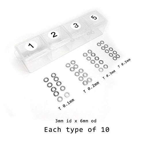CHEEKON Shim Kit 40 Pieces of Box-Packed for AEG Airsoft Gun Gearboxes Stainless Steel