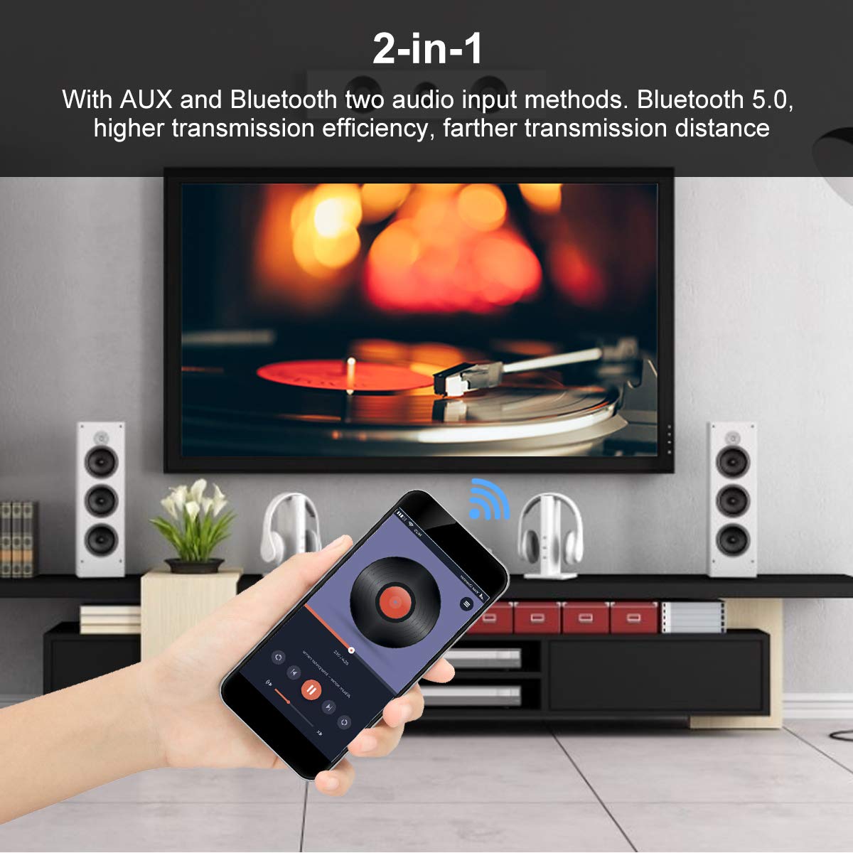 MakerHawk Bluetooth Amplifier Board HiFi Stereo 2.1 TPA3116D2 2X50W+100W 12V-24V Audio Power Amplifier Module Bass and Treble Control for Store Home Theater Speakers (ZK-TB21)
