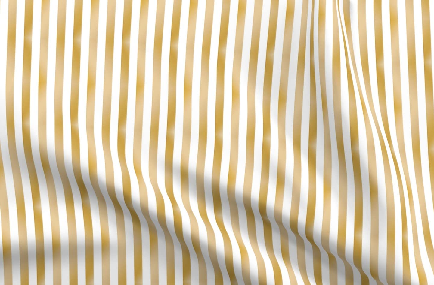 Spoonflower Fabric - Gold Stripe White Geometric Silver Golden Printed on Petal Signature Cotton Fabric by The Yard - Sewing Quilting Apparel Crafts Decor