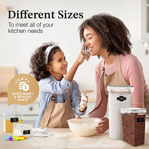 Chef's Path Superior 38 Pack Airtight Food Storage Containers with Lids - Plastic Food Canisters for Pantry Organization and Storage - Ideal for Cereal, Flour and Sugar Storage