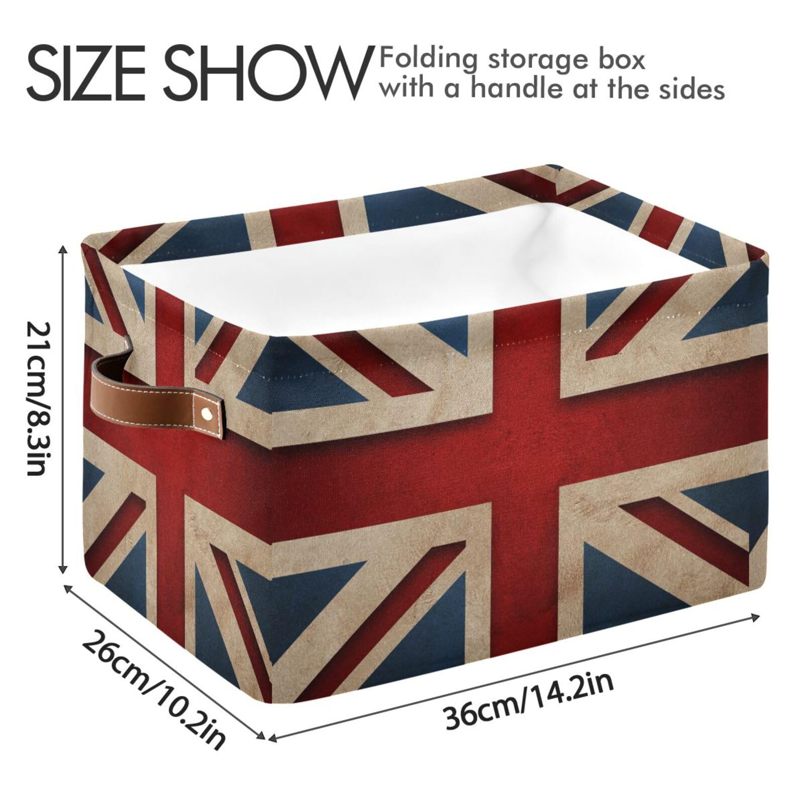 ALAZA British Flag Retro Foldable Storage Box Storage Basket Organizer Bins with Handles for Shelf Closet Living Room Bedroom Home Office 1 Pack