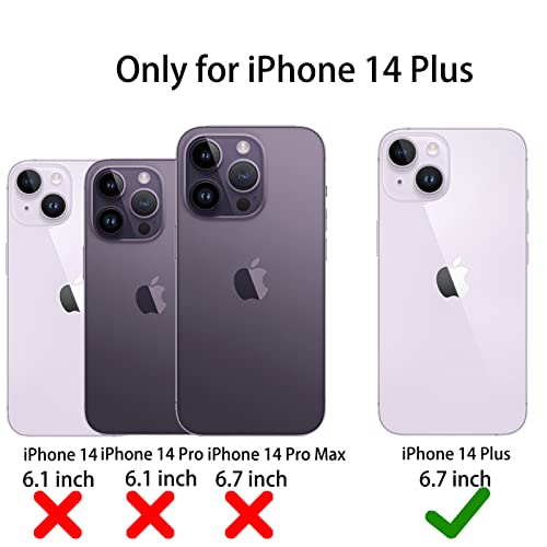 Annymall for iPhone 14 Plus Case with 2 Screen Protector, Heavy Duty Drop Protection Shockproof Rugged 3-Layer Military Tough Durable Protective Cover for Apple iPhone 14 Plus 6.7" (Black)