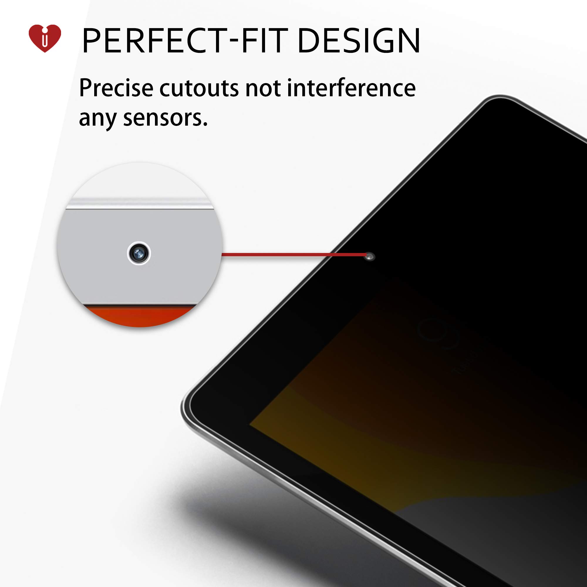 iCarez Privacy Screen Protector for 10.2 iPad 9/8 / 7, 1-Pack 4-Way 360 Degree