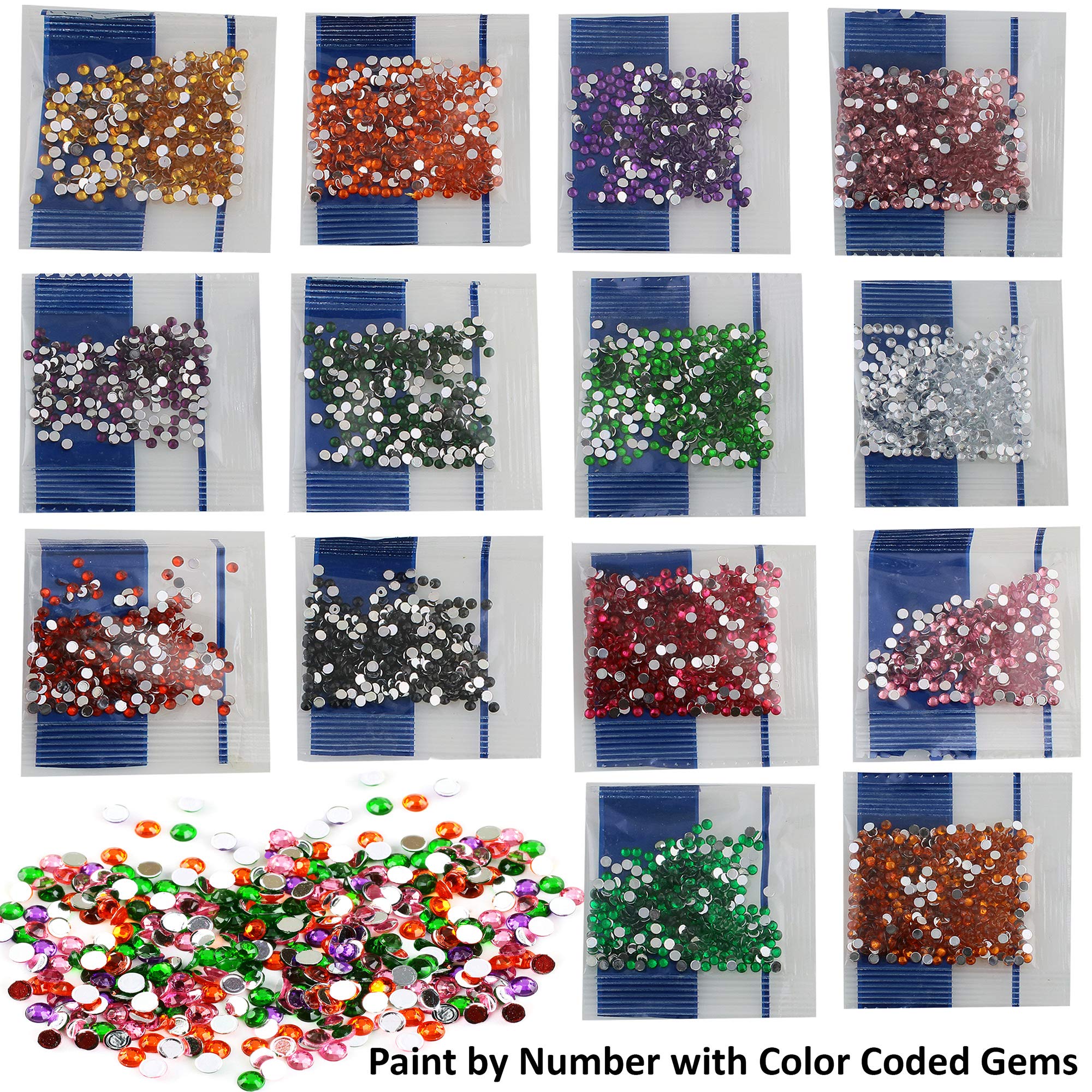BRASS TACKS KITS FOR CRAFTY KIDS Gem Painting Kit- Make Your Own Keychains- Diamond Art Painting by Numbers (Owl)