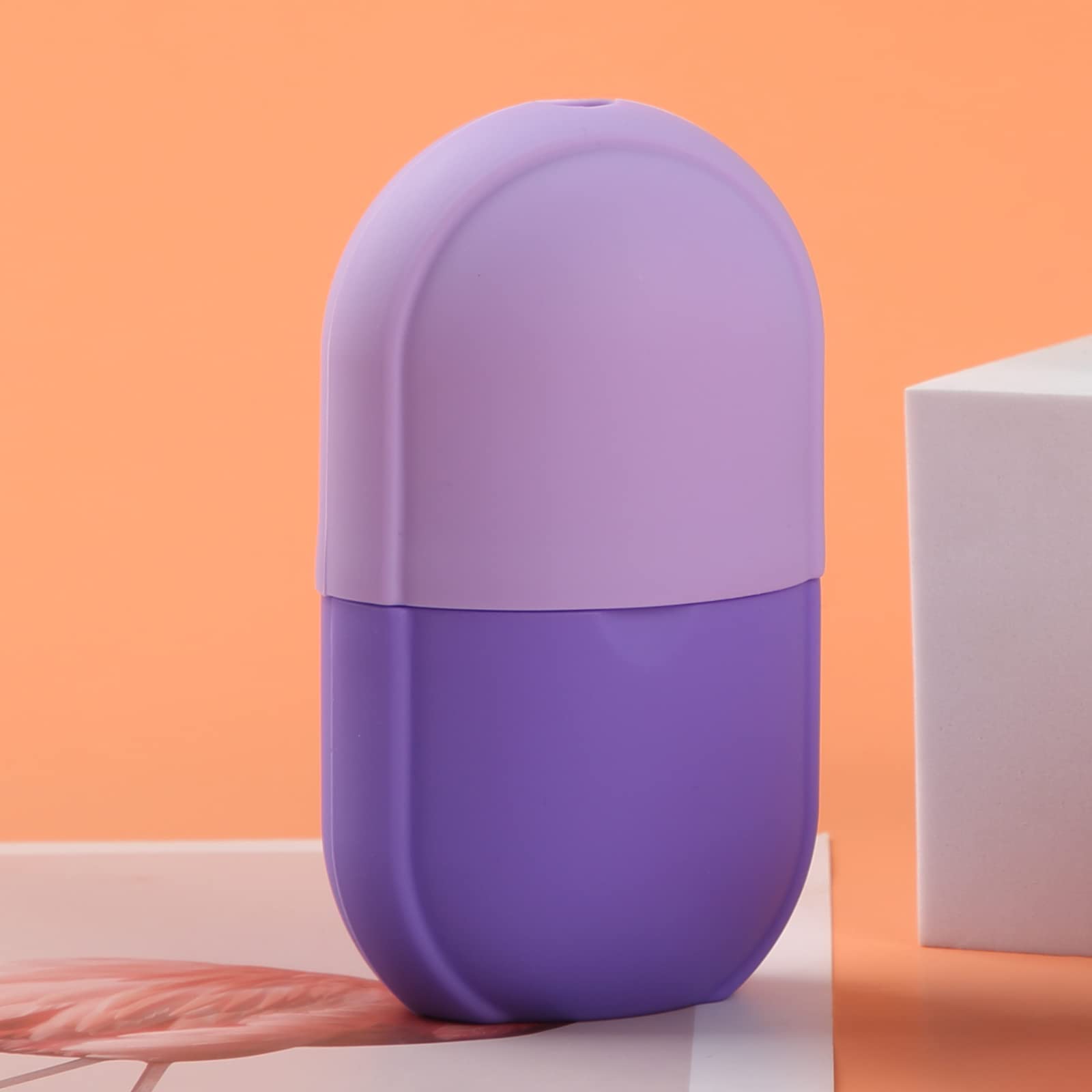 Ice Roller Mold-Ice Roller for Face and Eye,Beauty Cube Brighten Skin &Enhance Natural Glow &Remove Fine Lines,Facial Beauty Ice Roller Skin Care Tools (Oval, purple)