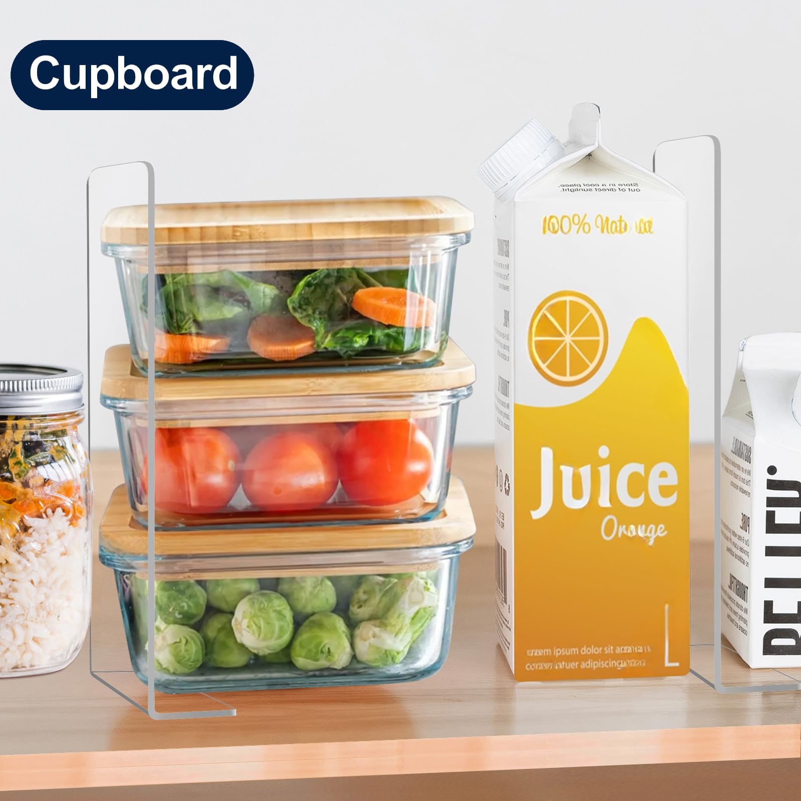 Uzpomel Acrylic Shelf Dividers for Closet Organization,Sweater Organizer for Closet - 6pack 8” Tall Clear Plastic Shelf Dividers for Closets Shelves Cabinets