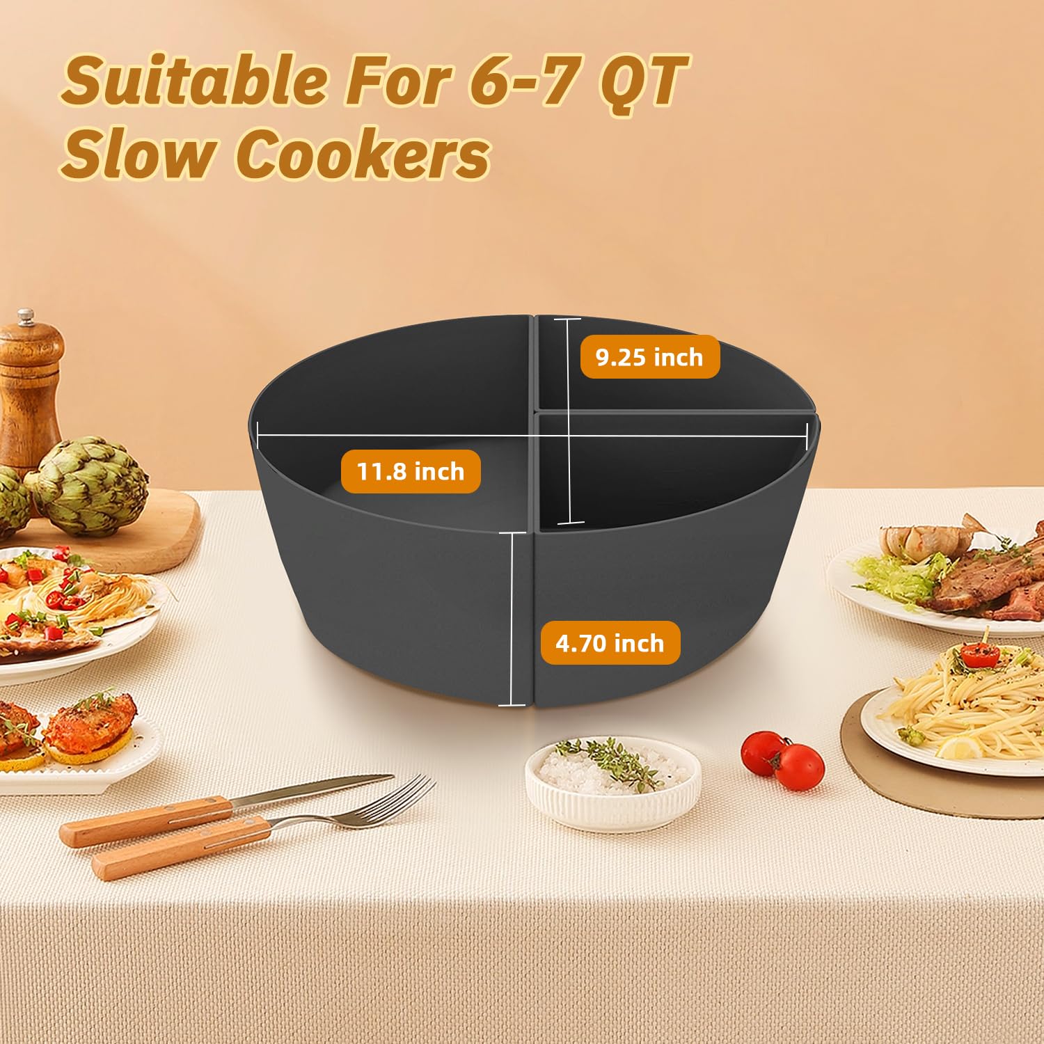 PEAKFUN Silicone Slow Cooker Liners fit Crock-Pot 7-8 Quart Oval Slow Cookergsrfdtdfyujfygyugtftrderdrtujrfdcruyftftyfdedsryhsderdhctgrfdujf