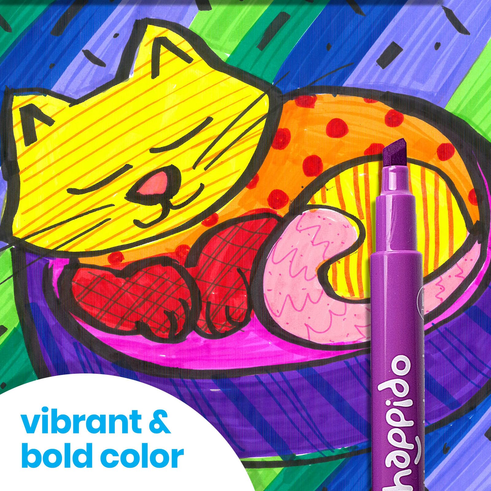 Double Sided Marker Sets for Kids Happido, Set of 36 Water Based Non Toxic Markers with Case, Great School Supplies, Art Supplies and Stationery Set