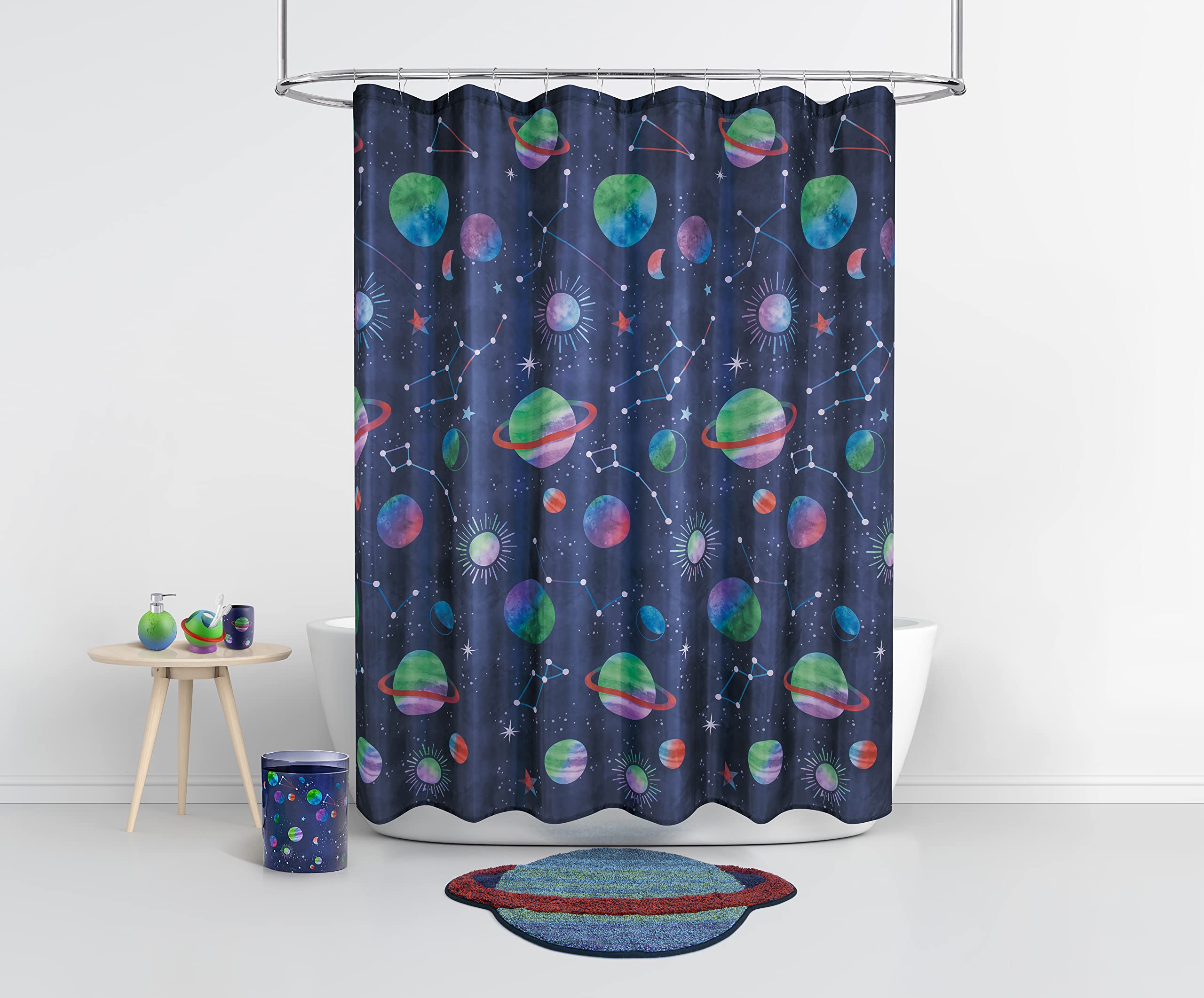 Allure Home Creation Starry Night Plastic Wastebasket/Trash Can 1.61 Gallons