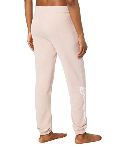 Barefoot Dreams CozyChic Ultra Lite Women's Barbie Sweatpants, Dusty Rose-White, Size Large