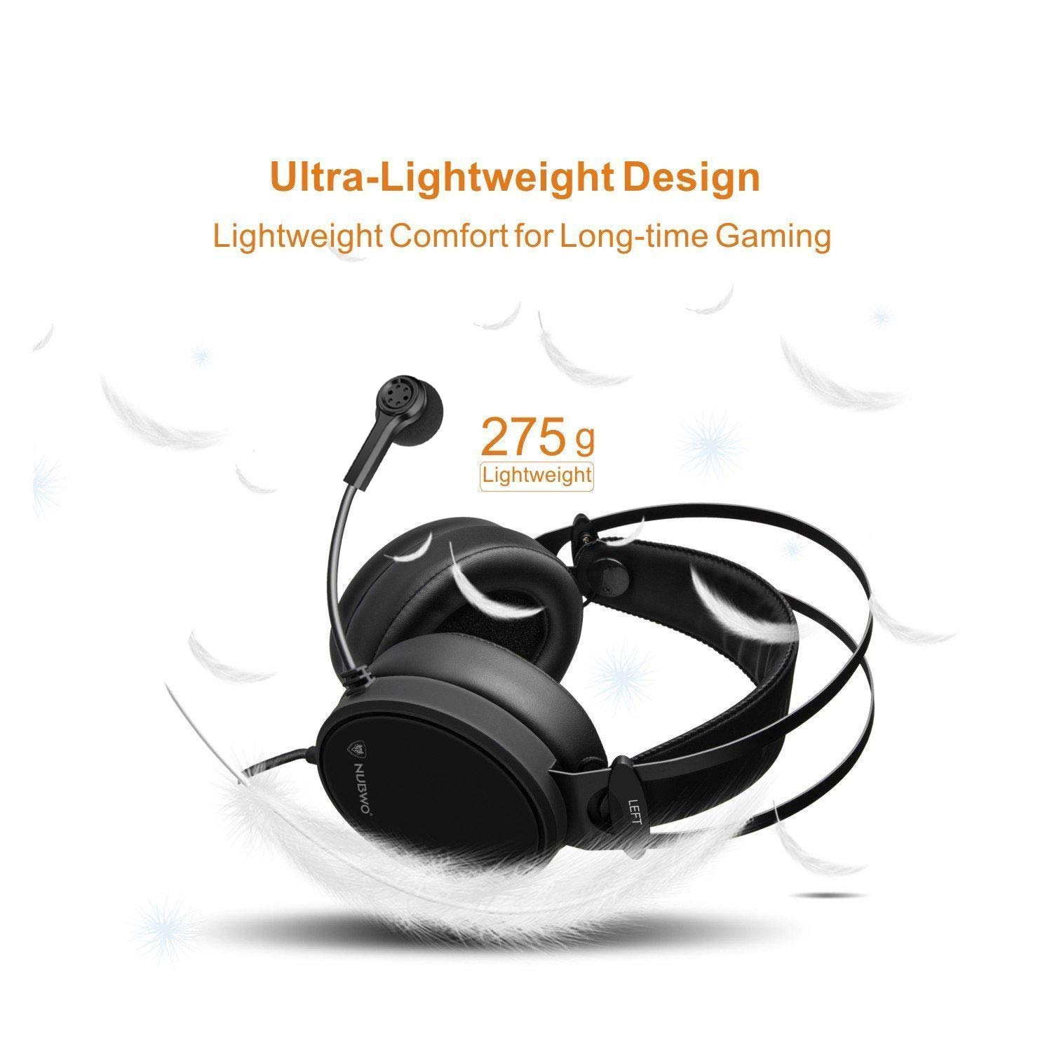 NUBWO Gaming headsets PS4 N7 Stereo Xbox one Headset Wired PC Gaming Headphones with Noise Canceling Mic , Over Ear Gaming Headphones for PC/MAC/PS4/Xbox one (Renewed)