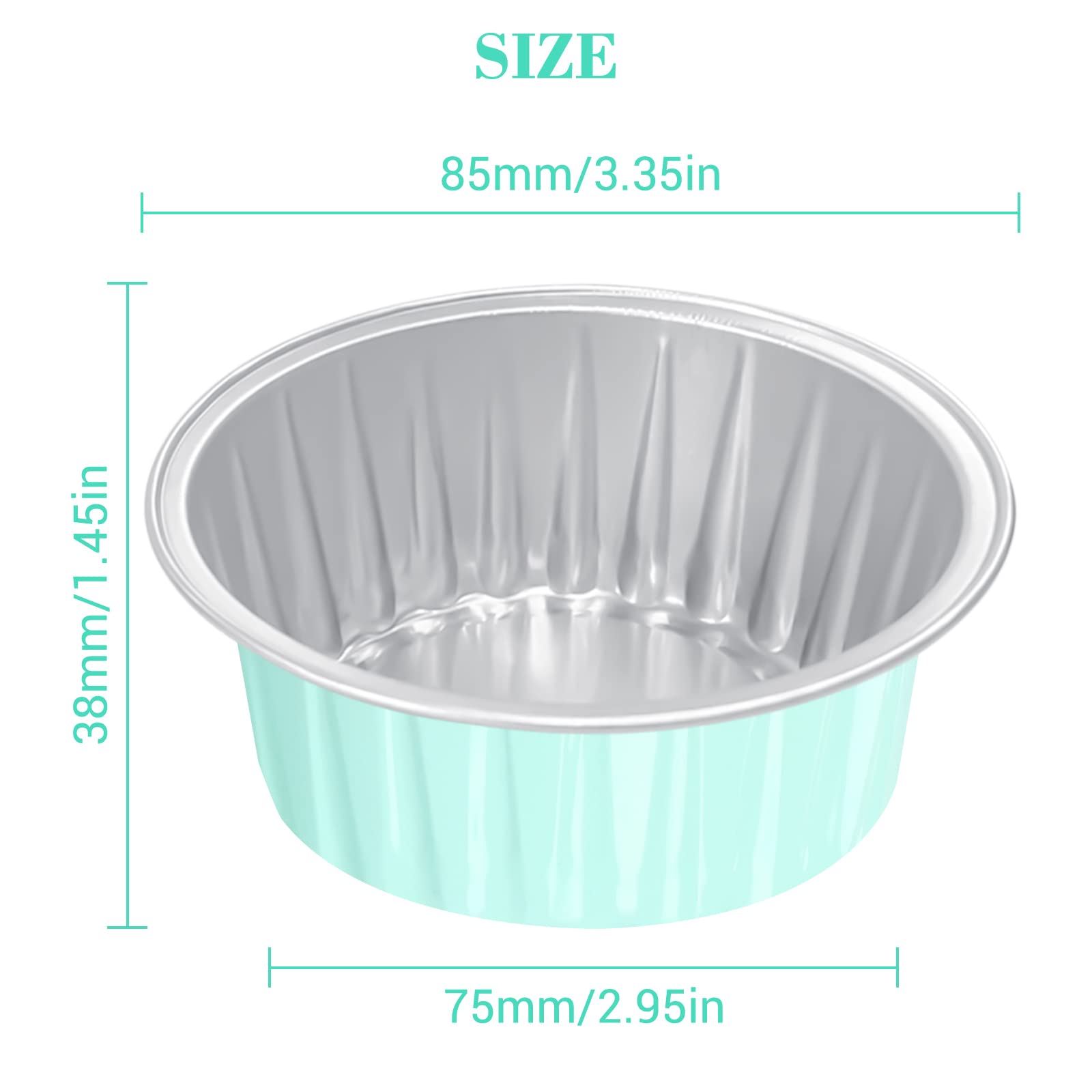 AOSYCO Dessert Cups, 100pcs 4 Colors Mixed Cupcake Containers, 5oz 125ml Disposable Aluminum Foil Pans Ramekins, Baking Cups, Muffin Liners with Lids