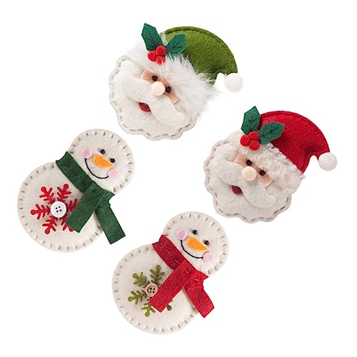 BESPORTBLE Santa Ornament House Ornaments Nativity Ornaments 4pcs Christmas Santa Ornaments Christmas Felt Ornaments Snowman Small Hanging Decors Pendant Ornament Christmas Ornaments Decorate