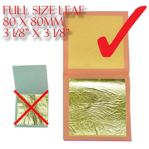 Genuine Gold Leaf Sheets 24k - by Barnabas Blattgold - 3.1 inches - 25 Sheets Booklet - Loose Leaf