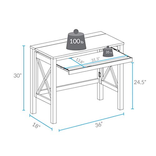Casual Home Montego Folding Desk with Pull-Out Tray-Espresso