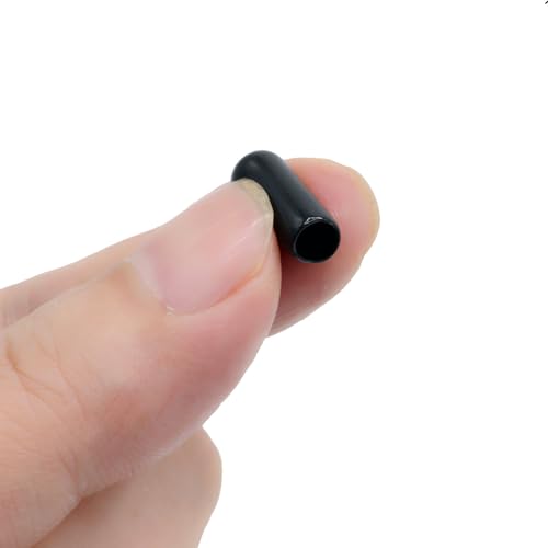 50pcs Screw Thread Protectors 1/8 inch ID Rubber Round End Cap Cover Flexible Tube Caps Tubing Tip, 15 mm Long (Black,Inner Dia 3mm)